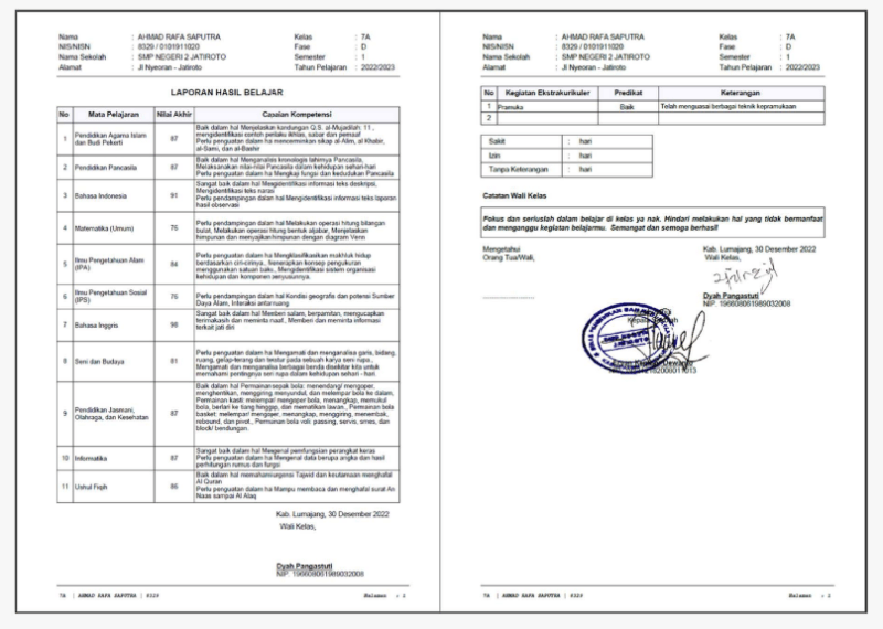 Cara Cetak Hasil Rapor Dalam e- Rapor Kurikulum Merdeka - Laman 2 dari 3 - NaikPangkat.com
